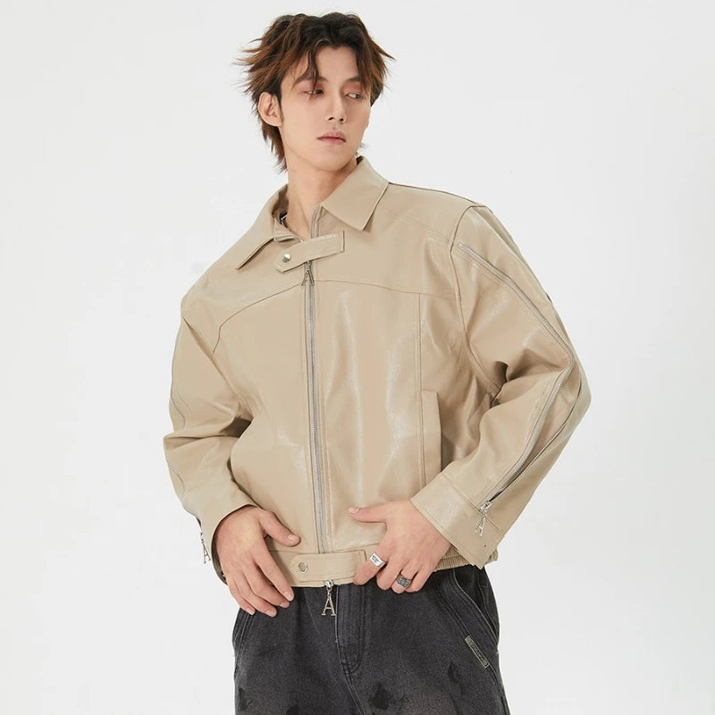 Men Lumi Retro Korean Motorcycle Leather Jacket – DAXUEN