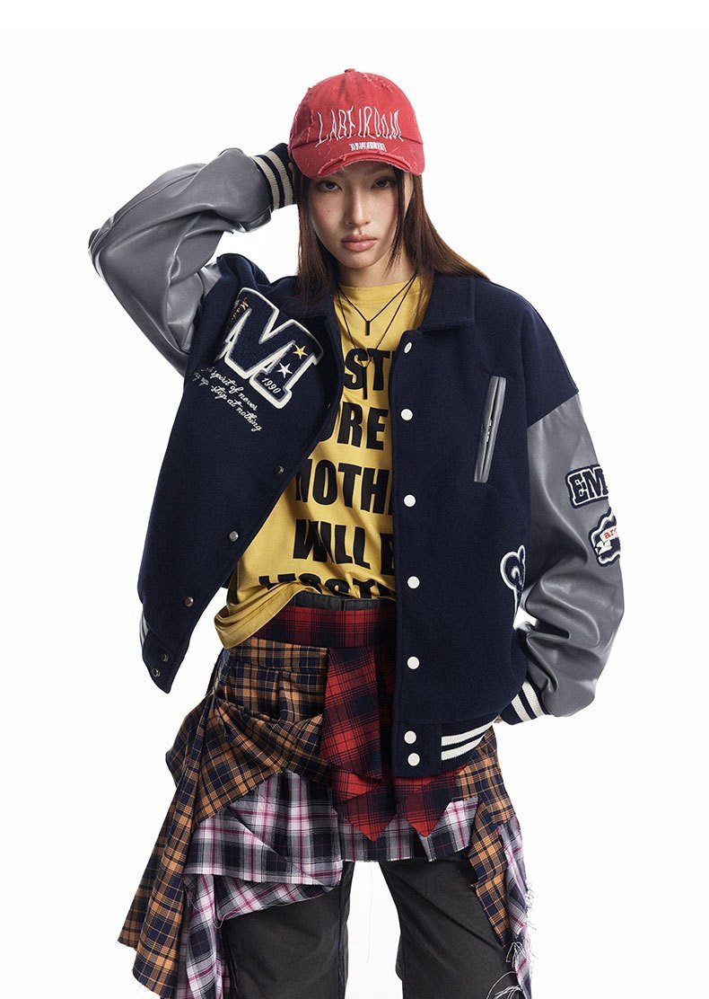 Patchwork Varsity Jacket – DAXUEN