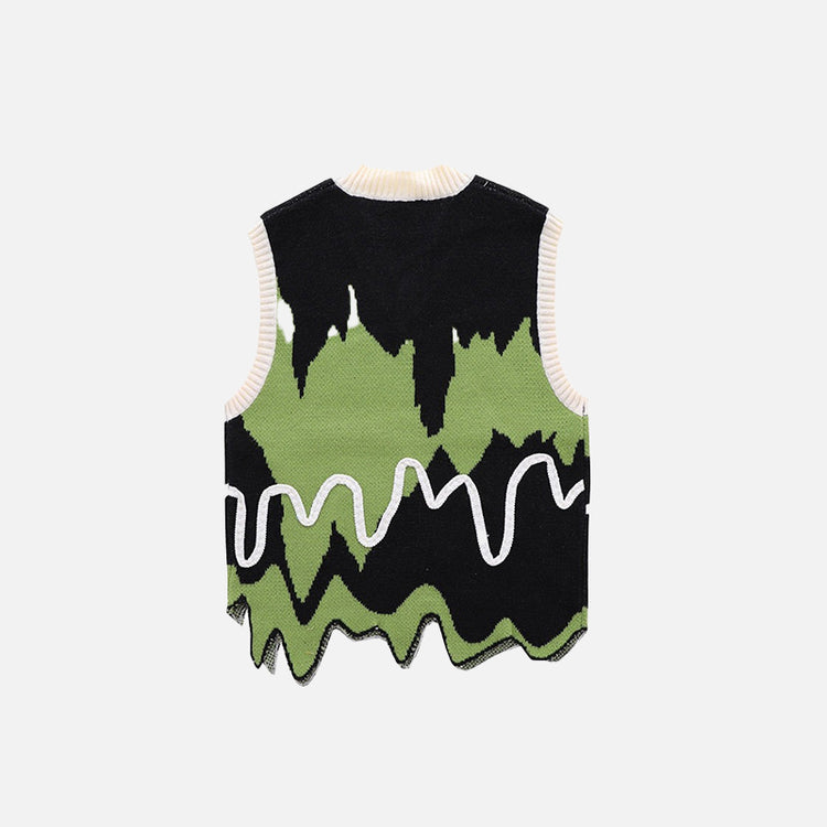 Wavy Color Block Knitted Sweater – DAXUEN