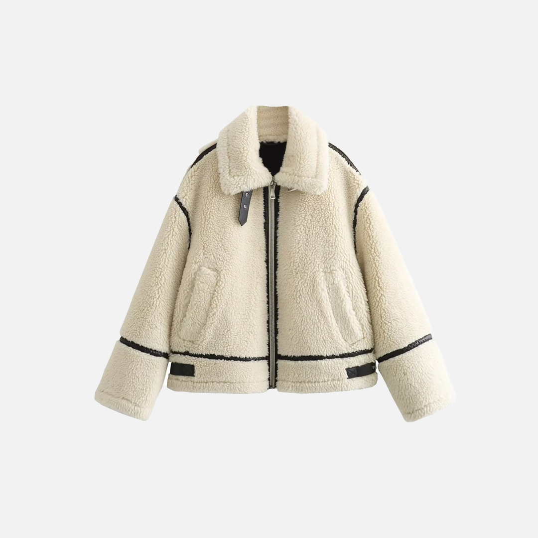 European Style Artificial Faux Fur Motorcycle Jacket – DAXUEN