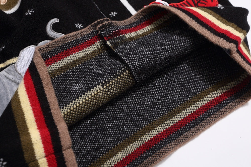 Embroidered Funny Cartoon Round Neck Cardigan – DAXUEN