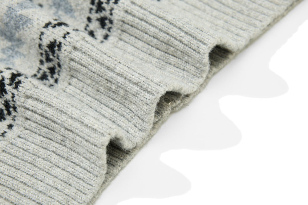 Vertical Collar Jacquard Pattern Cardigan – DAXUEN