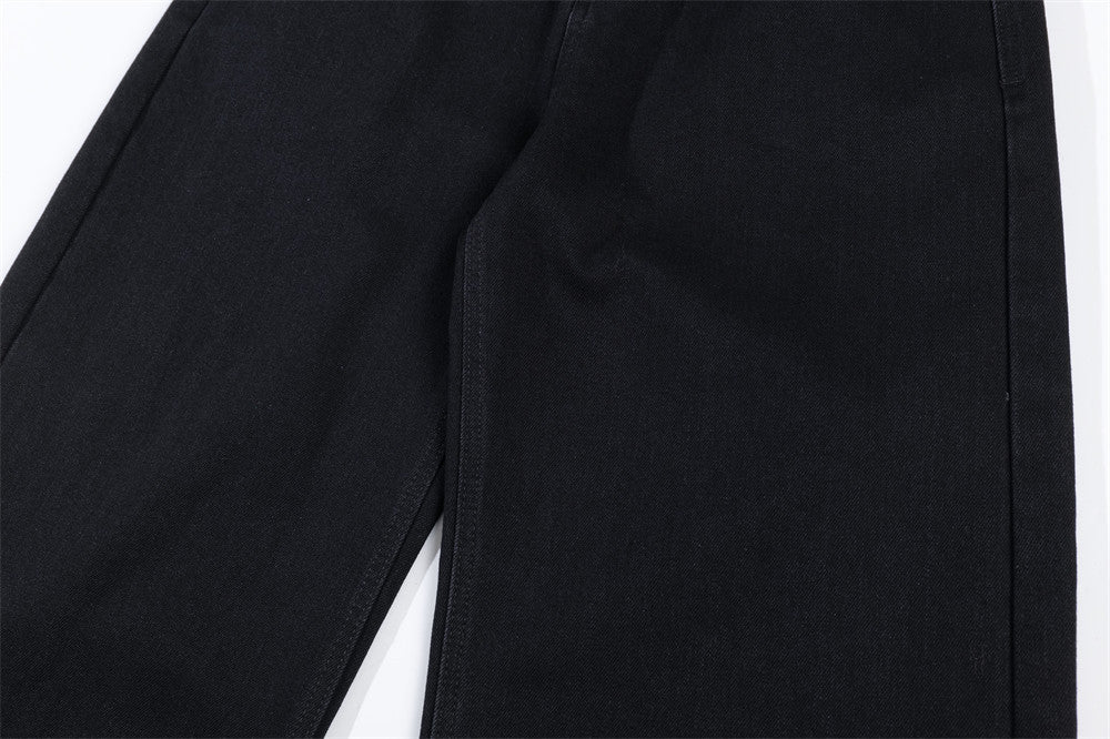 Vintage Style Letter Print Washed Denim Jeans – DAXUEN