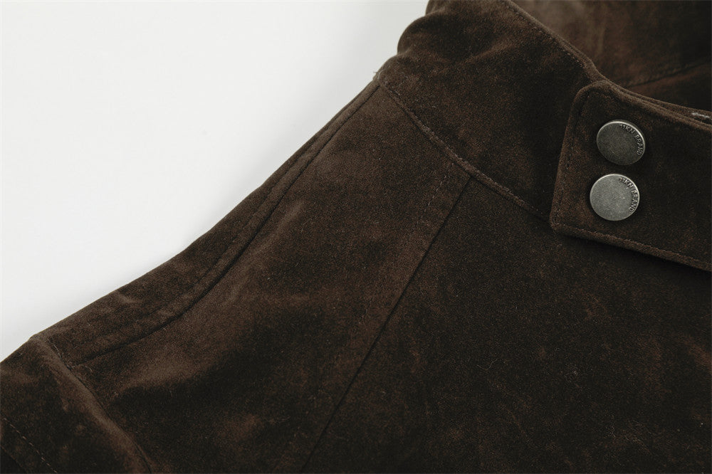 Classic Loose Fit Aviator Collar Button-Up Jacket – DAXUEN