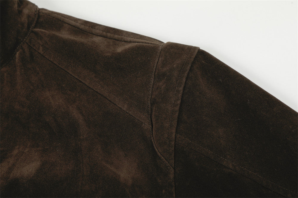 Classic Loose Fit Aviator Collar Button-Up Jacket – DAXUEN