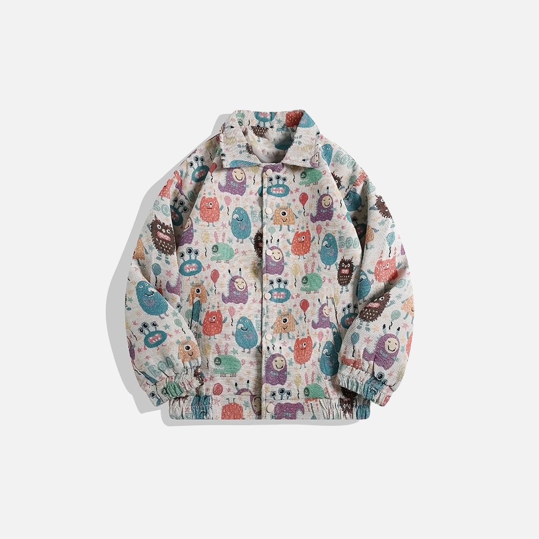Retro Fun Cartoon Japanese Style Full Print Jacket – DAXUEN