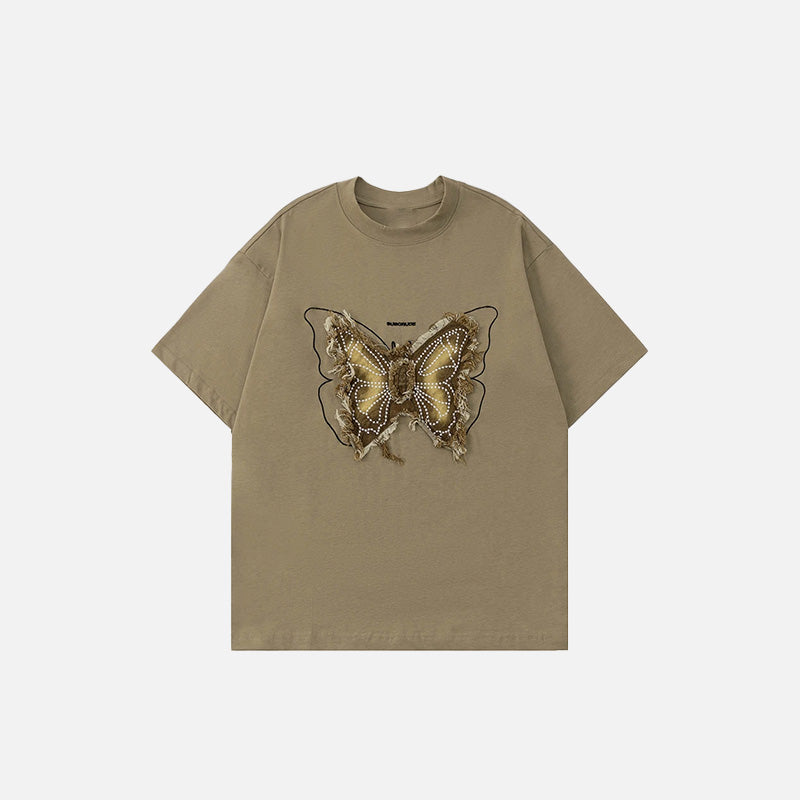 Y2K Butterfly Embroidery T-Shirt – DAXUEN