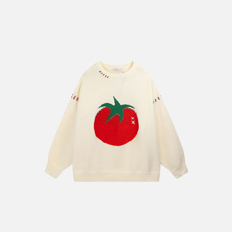 Loose Tomato Knitted Sweater – DAXUEN
