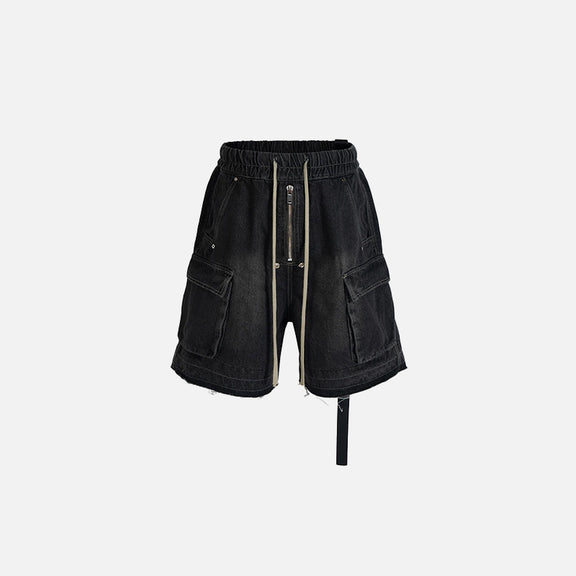 Zip-Up Loose Washed Pocket Jorts – DAXUEN