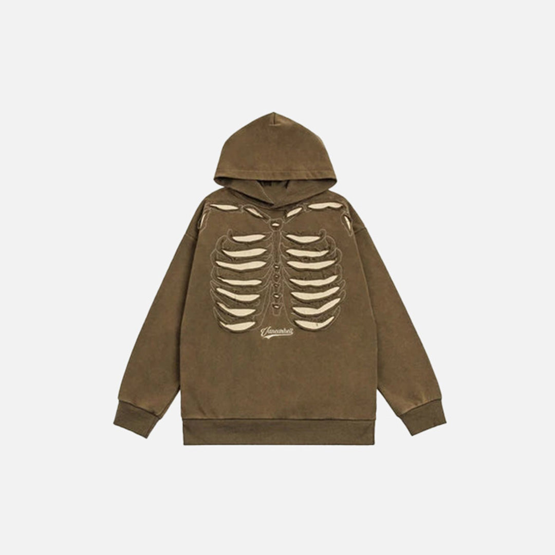 Y2K Skeletal Spine Hoodie – DAXUEN