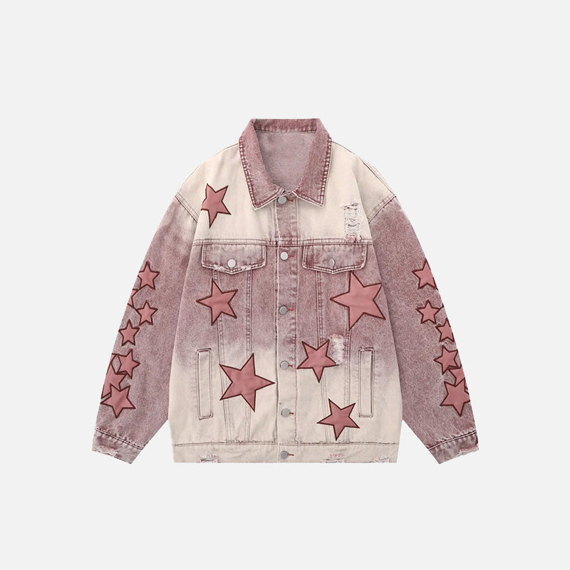 Y2k Star Embroidery Denim Jacket – DAXUEN