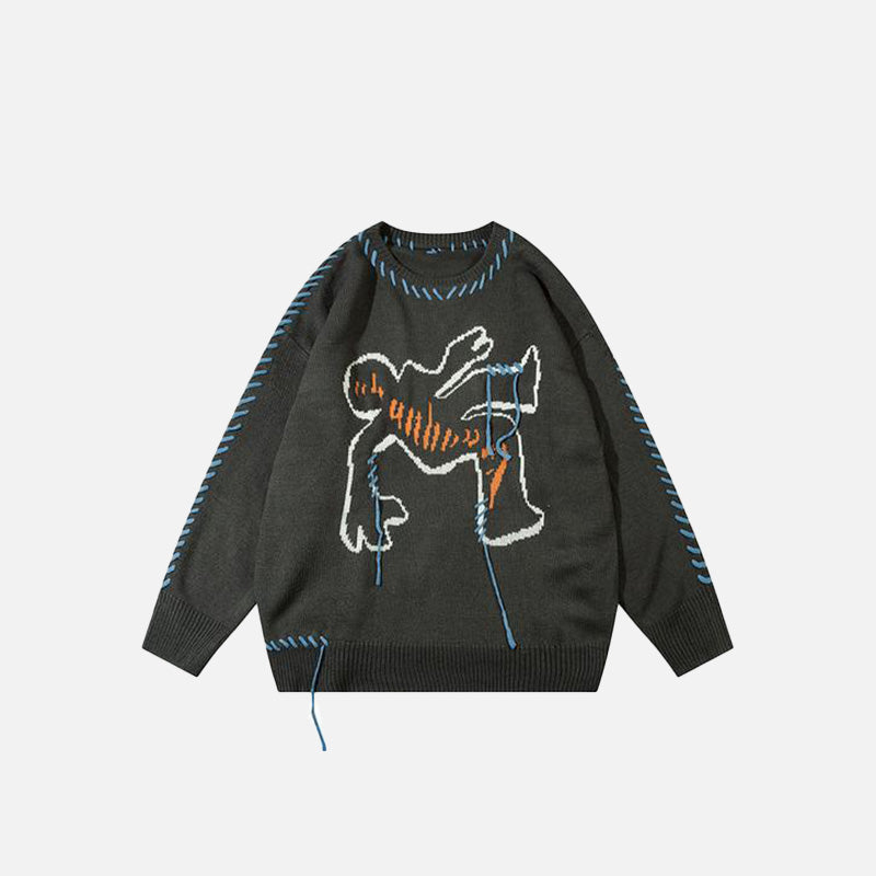 Loose Falling Person Knitted Sweater – DAXUEN