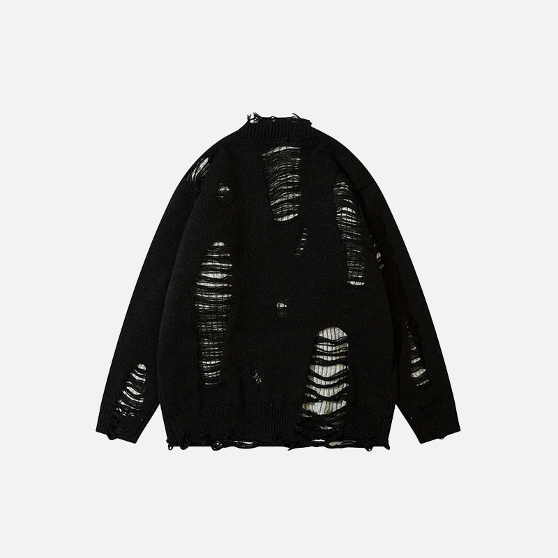 Y2K Ripped V-neck Knitted Cardigan – DAXUEN