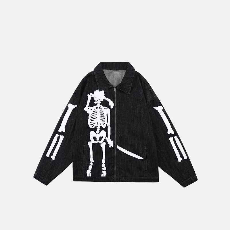 Sword Skeleton Denim Jackets – DAXUEN
