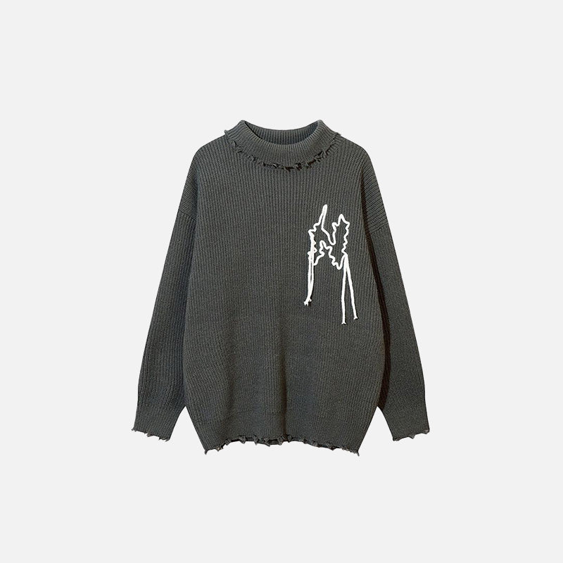 Oversized Stitched Letter Sweater – DAXUEN