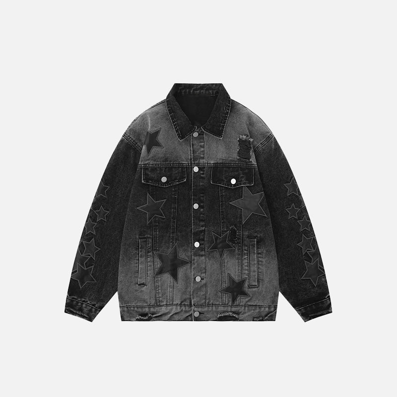 Y2k Star Embroidery Denim Jacket – DAXUEN