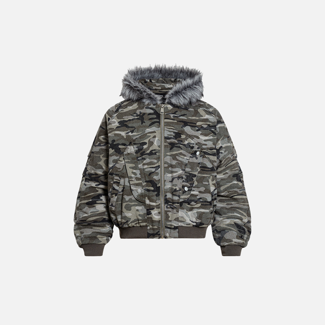 Warm Camouflage Fur Hooded Padded Jacket – DAXUEN