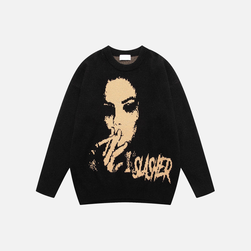 Slasher Vintage Smoker Sweater DAXUEN Streetwear Aesthetics slasher-vintage-smoker-sweater-daxuen-streetwear-aesthetics