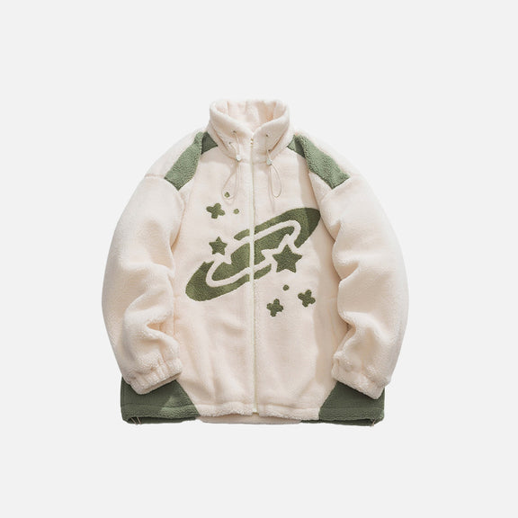 Fleece Shooting Stars Turtleneck Jacket – DAXUEN