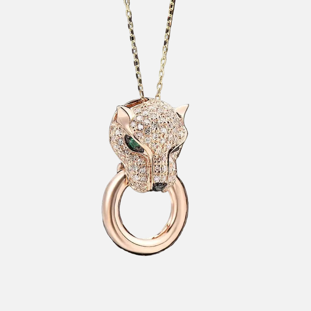 Genuine Rose Gold Leopard Diamond Necklace – DAXUEN