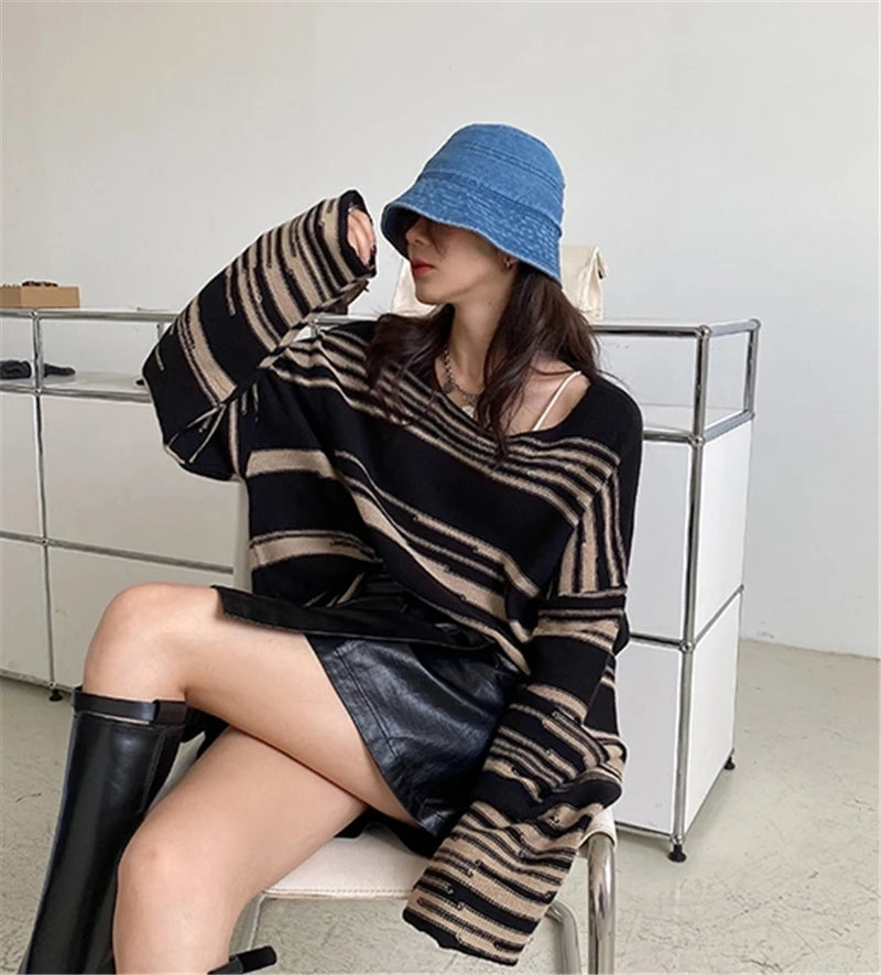 Y2K Cable Knit Sweater – DAXUEN