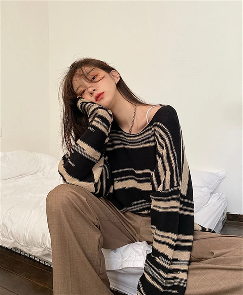 Y2K Cable Knit Sweater – DAXUEN