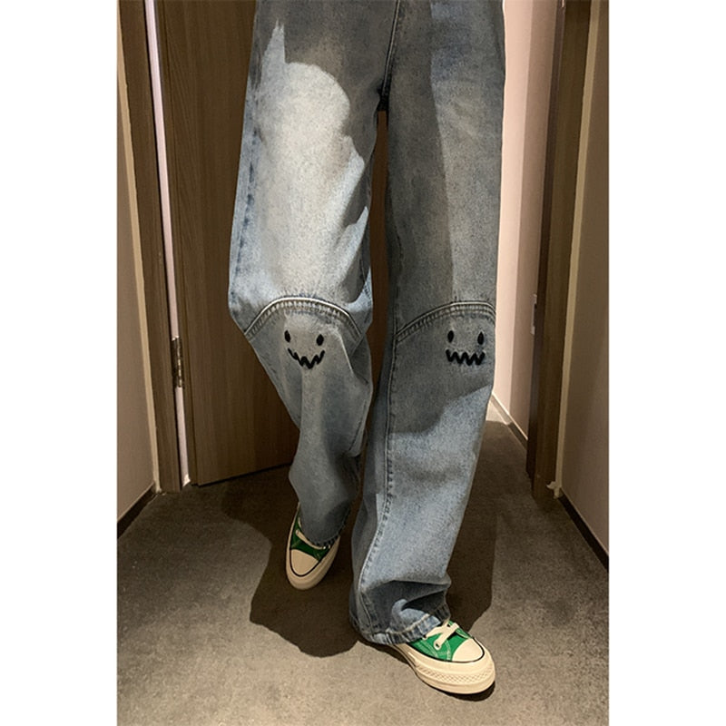 Smiley Monster Vintage Denim Pants – DAXUEN