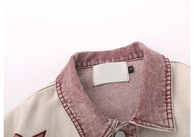 Y2k Star Embroidery Denim Jacket – DAXUEN