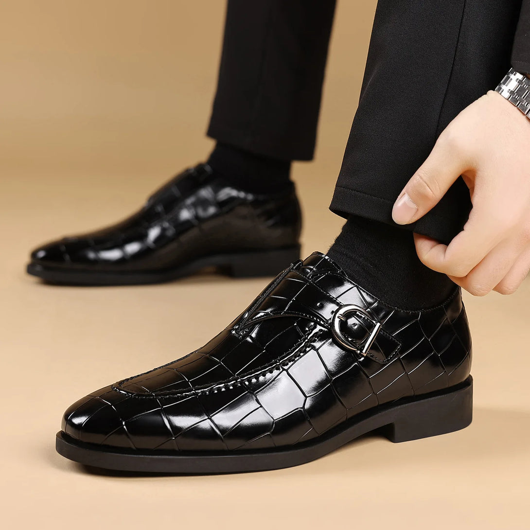 Luxury Crocodile Pattern Leather Business Shoes – DAXUEN