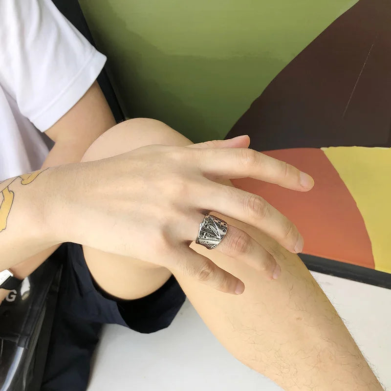 Silver Color Retro Poker Gothic Ring – DAXUEN