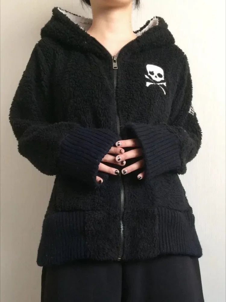 Gothic Lamb Wool Cross Skull Sweater – DAXUEN