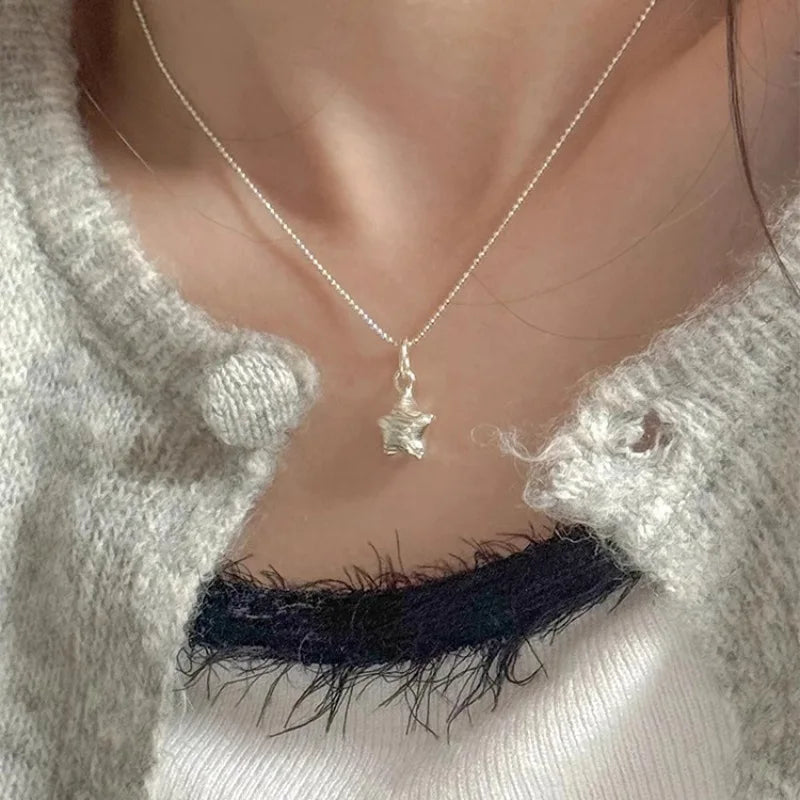 Sparkling Sterling Silver Stars Necklace – DAXUEN