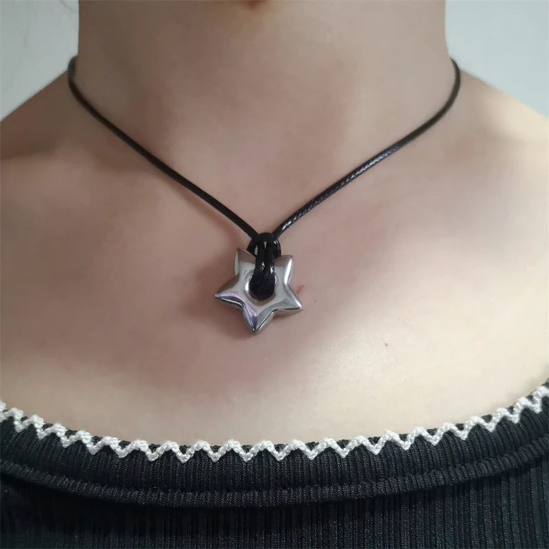 Vintage Y2K Star Pentagram Pendant Necklace – DAXUEN