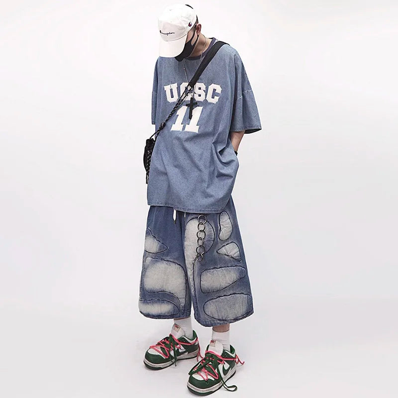 Original Snug Patchwork Denim Jorts – DAXUEN