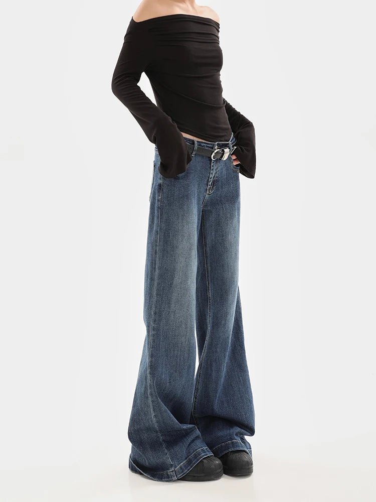 Minimal Look Vintage Slim Flare Denim Jeans – DAXUEN