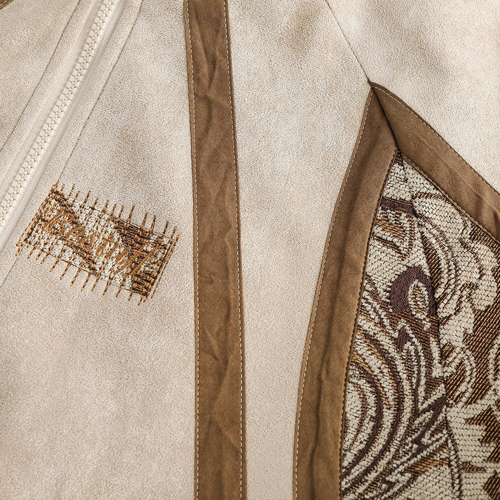 Cashew Flower Graphic Patch Jacket – DAXUEN