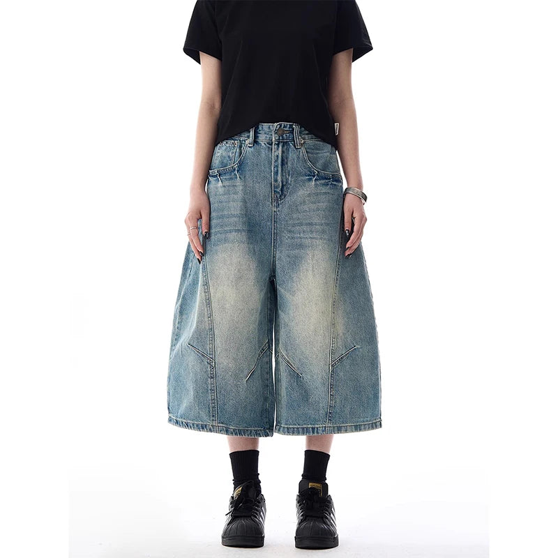 Insulated Streetwear Gothic High Waist Cargo Denim Jorts – DAXUEN