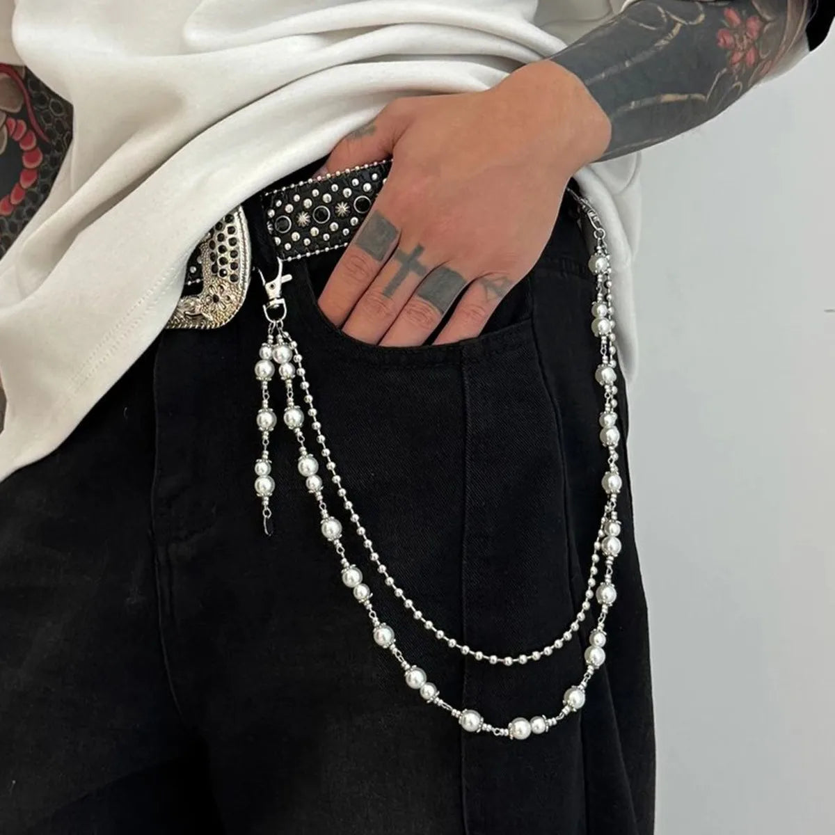 Unique Faddish Imitation Pearl Alloy Waist Chain – DAXUEN