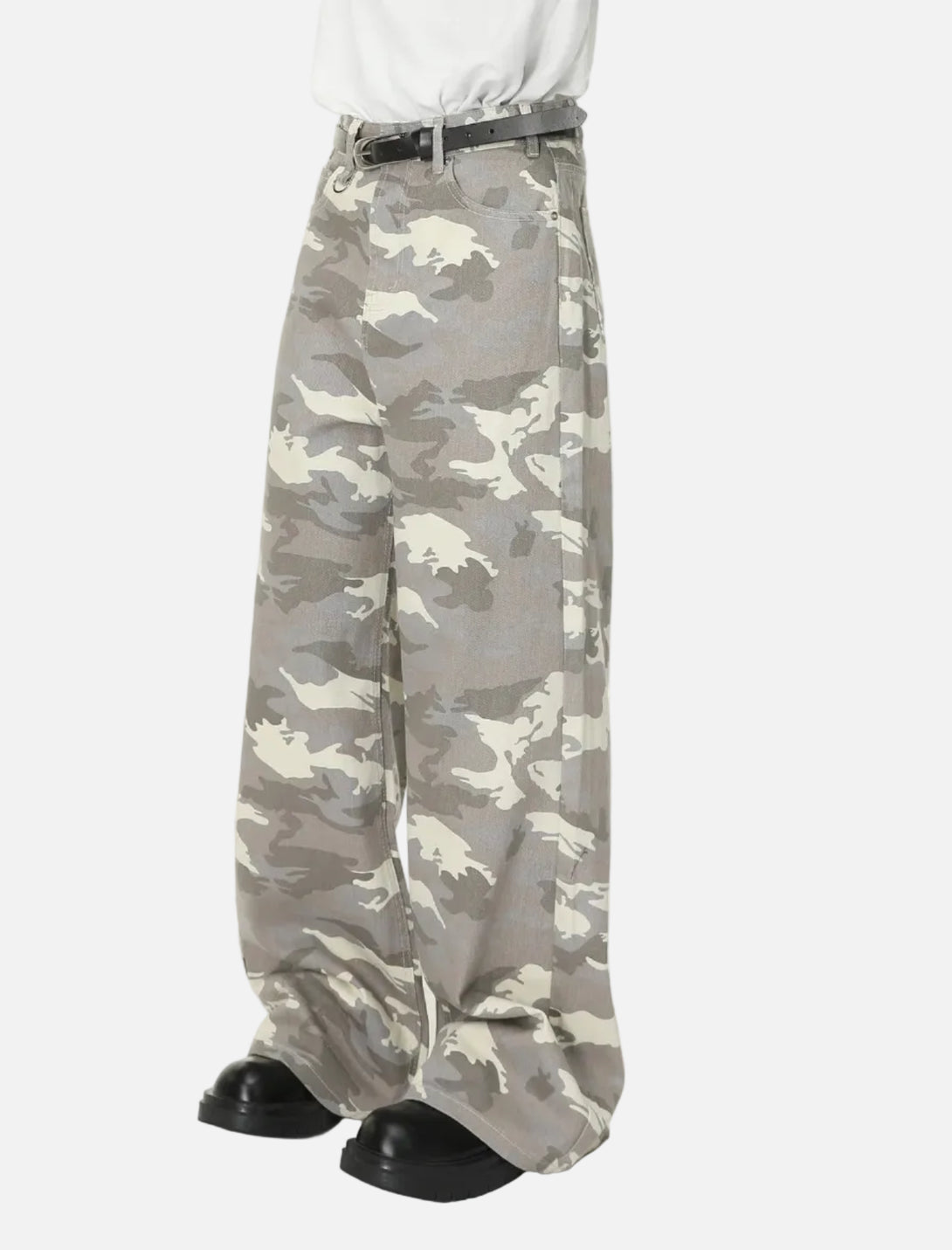 Y2K Camouflage Print Draped Floor Wide Leg Jeans – DAXUEN