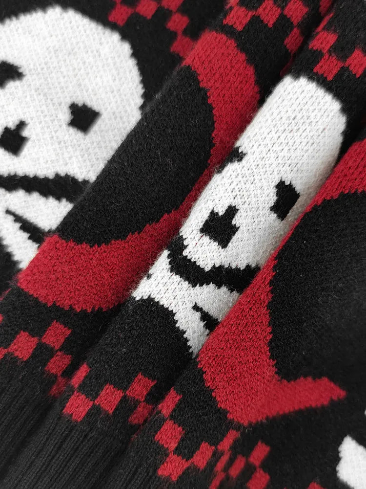 Spooky Moon Skull Pattern Sweater – DAXUEN