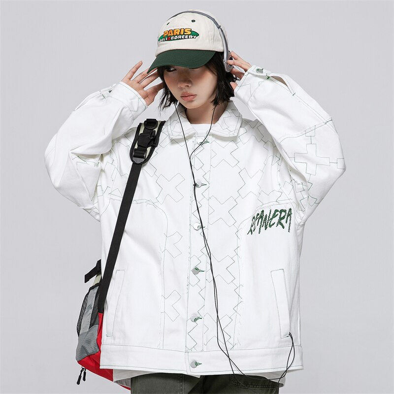 X Mark White Varsity Jacket – DAXUEN