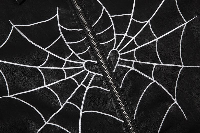 Y2K Spider Web Motorcycle Jacket – DAXUEN | Streetwear & Aesthetics