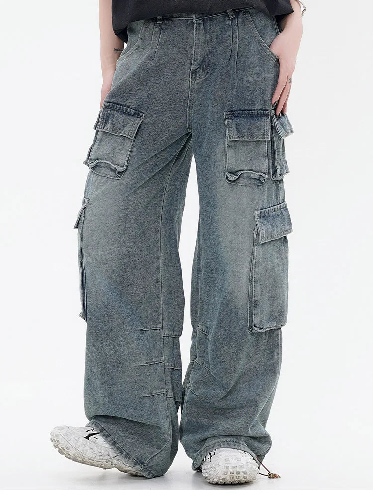 Y2K Baggy Multi Pocket Denim Pants – DAXUEN