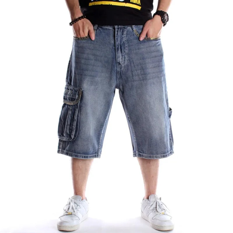 Multi-pocket Washed Denim Jorts – DAXUEN