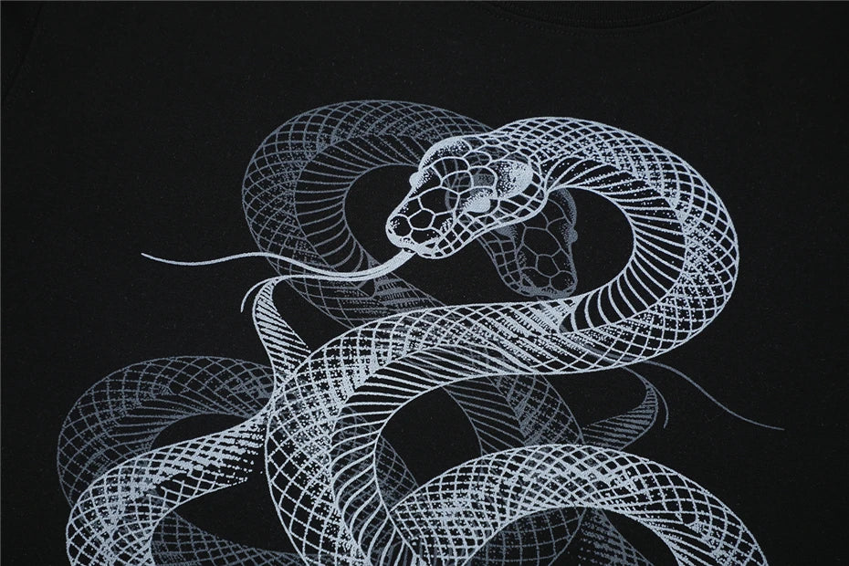 Hip Hop Snake Graphic Printed Short Sleeve T-Shirt – DAXUEN