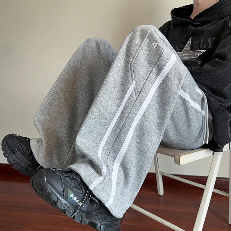 Japanese Style Spliced Striped Wide Leg Sweatpants – DAXUEN
