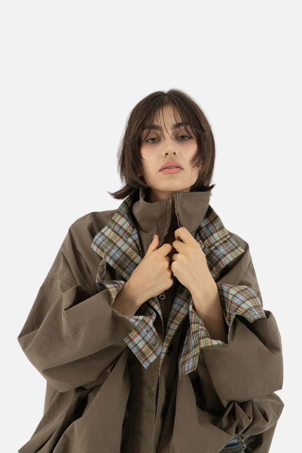Elevated Retro Colorblock Plaid Casual Jacket – DAXUEN