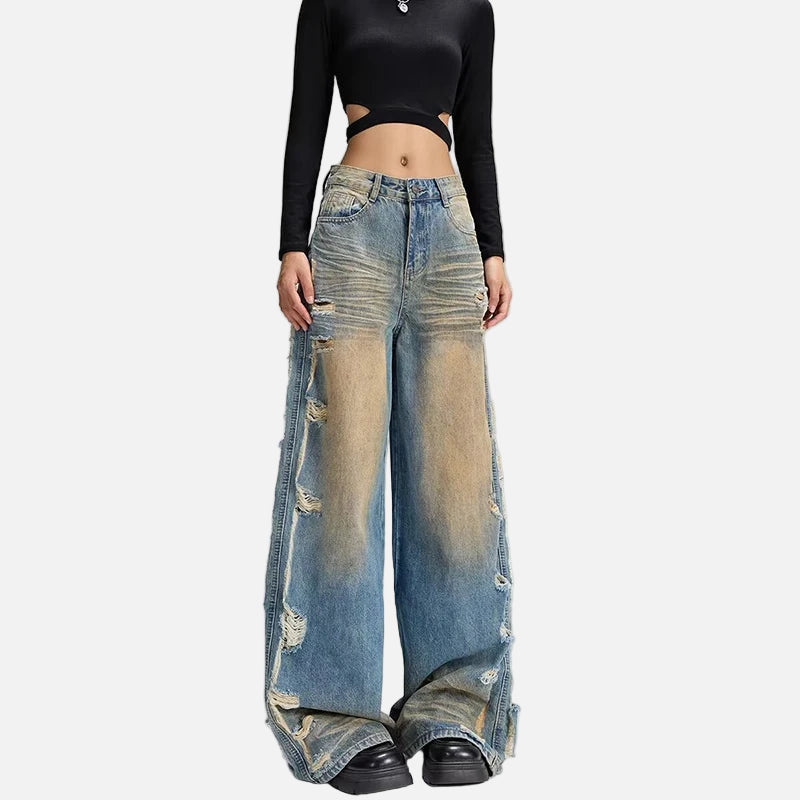Signature High Waisted Ripped Denim Jeans – DAXUEN