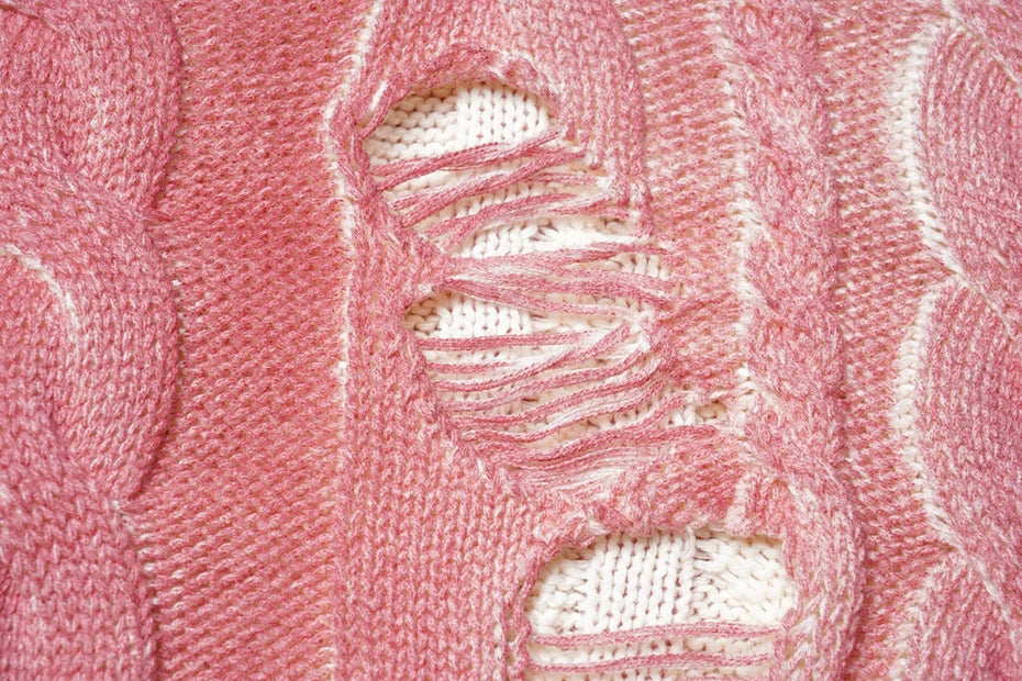 Distressed Cable Knit Sweater – DAXUEN