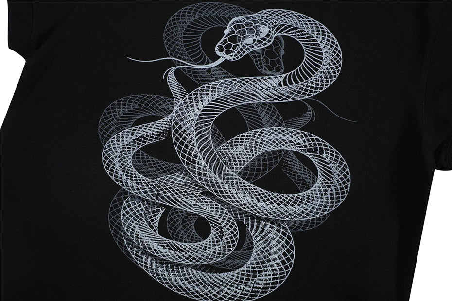 Hip Hop Snake Graphic Printed Short Sleeve T-Shirt – DAXUEN